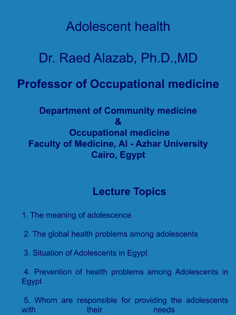 0- adolescence health and DRUG ABUSE-LECTURE | PDF | Substance Abuse ...