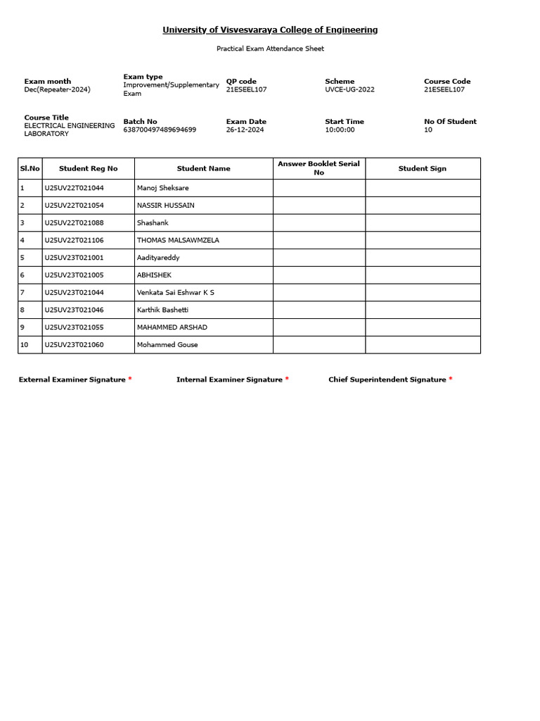 Revised - Attendance List-EESlab-2024 | PDF