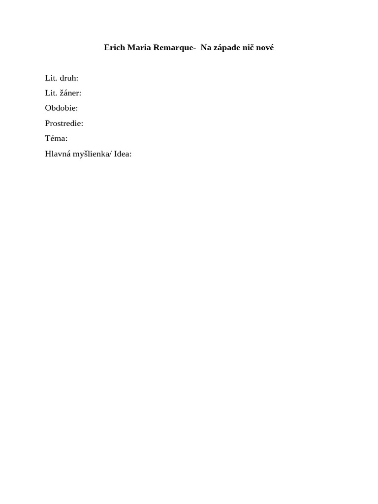 Erich Maria Remarque | PDF