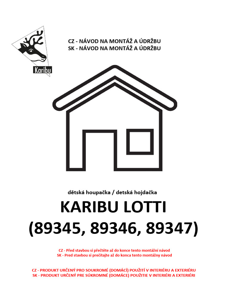 Navod Na Montaz KARIBU LOTTI 89349 89350 89351 CZ SK 1-298820 | PDF