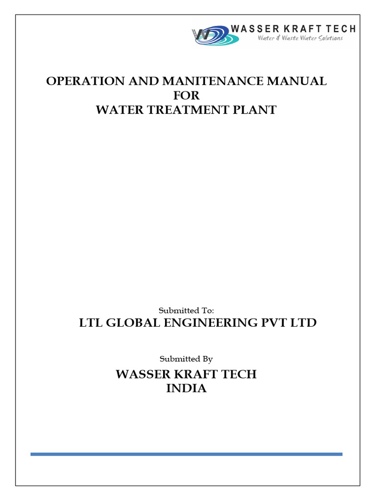 WTP O&M Manual WATER Treatment Plant | PDF