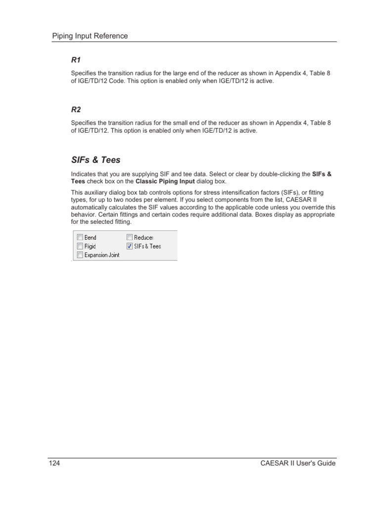 CAESAR II User's Guide TEEs | PDF | Pipe (Fluid Conveyance) | Stress (Mechanics)