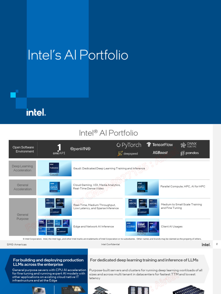 Intel AI Portfolio-Telco AI Usecases - Airtel | PDF | Intel | Computing