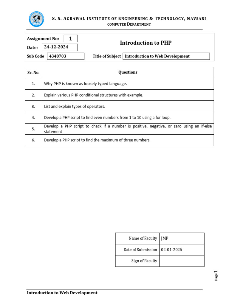 IWD Assignment 1 | PDF
