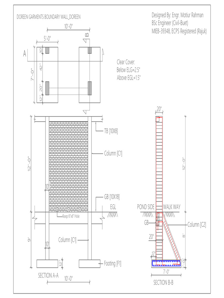 Doreen Garments Boundary Wall Plans | PDF | Building Engineering