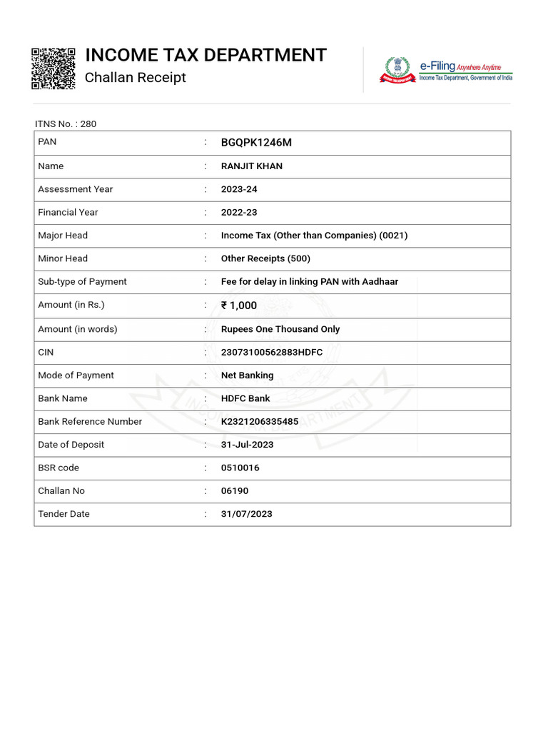 Khan Challan | PDF | Taxes | Economies