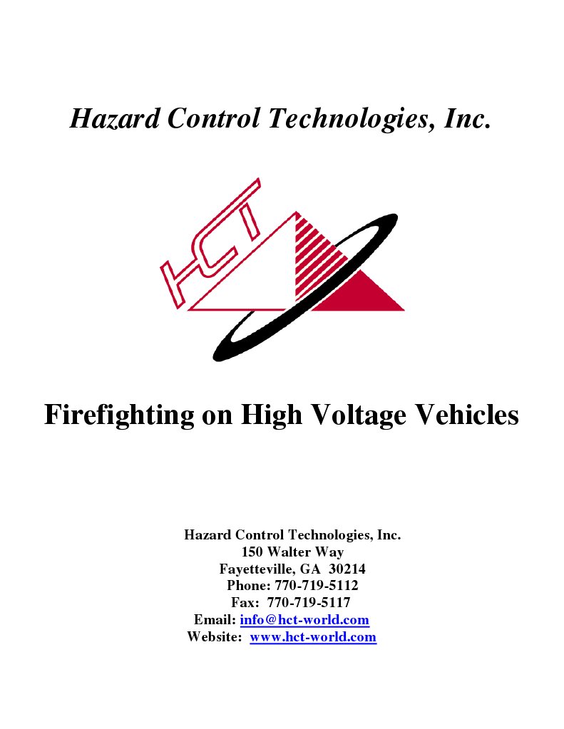 Art f5 Am Firefighting-High Voltage Vehicles v1 | PDF | High Voltage | Battery (Electricity)