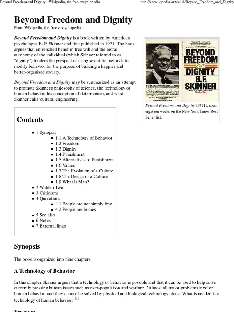Beyond Freedom and Dignity - Wikipedia, The Free Encyclopedia | PDF ...