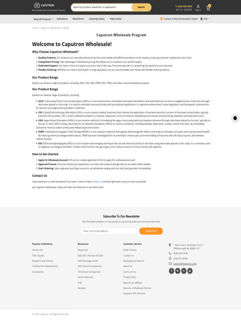 Caputron Wholesale Program Overview | PDF | Electroencephalography ...