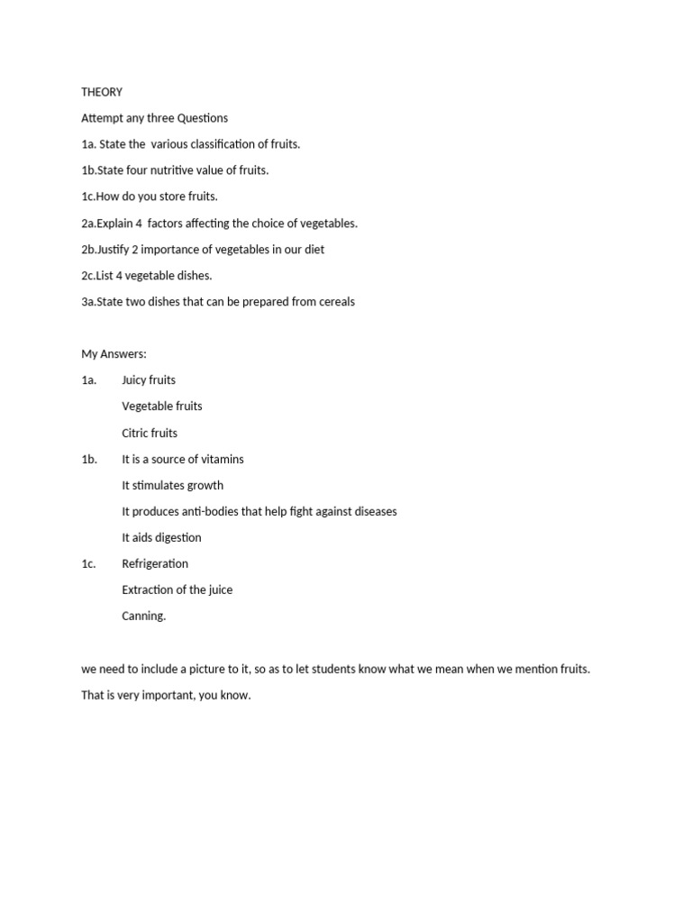 Fruit and Vegetable Nutrition Guide | PDF