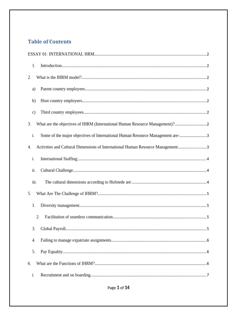 International HRM | PDF | Human Resource Management | Employment