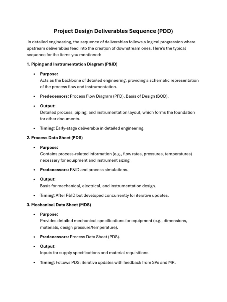 Project Design Deliverables Sequence (PDD) | PDF | Specification ...