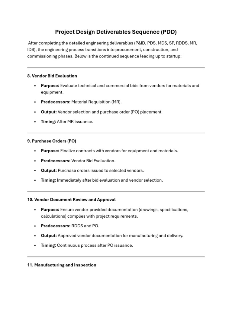 Project Design Deliverables Sequence (PDD)_ Part 2 | PDF | Engineering