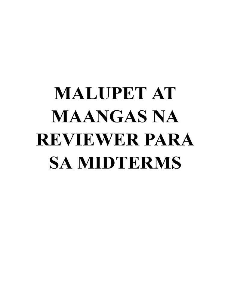 Malupet at Maangas Na Reviewer para Sa Midterms | PDF | Integer ...