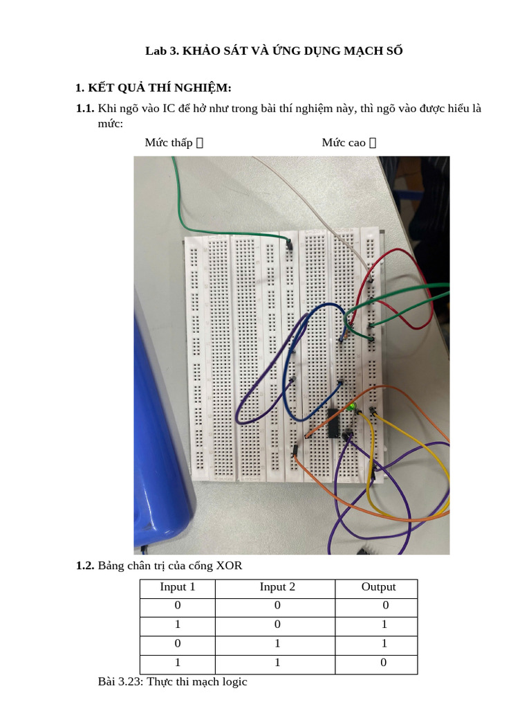 Lab 3 Thí nghiệm Trang bị điện nhóm 3 | PDF