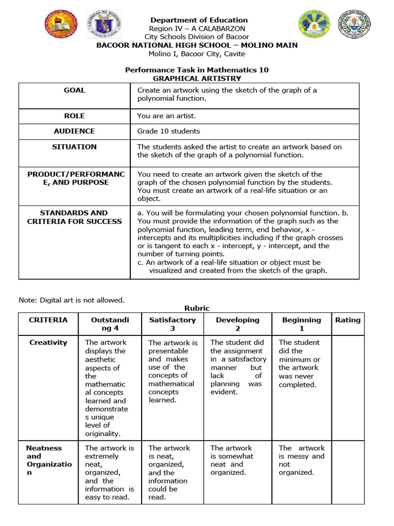 Performance-Tasks-I_Grade-10_Second-Quarter | PDF