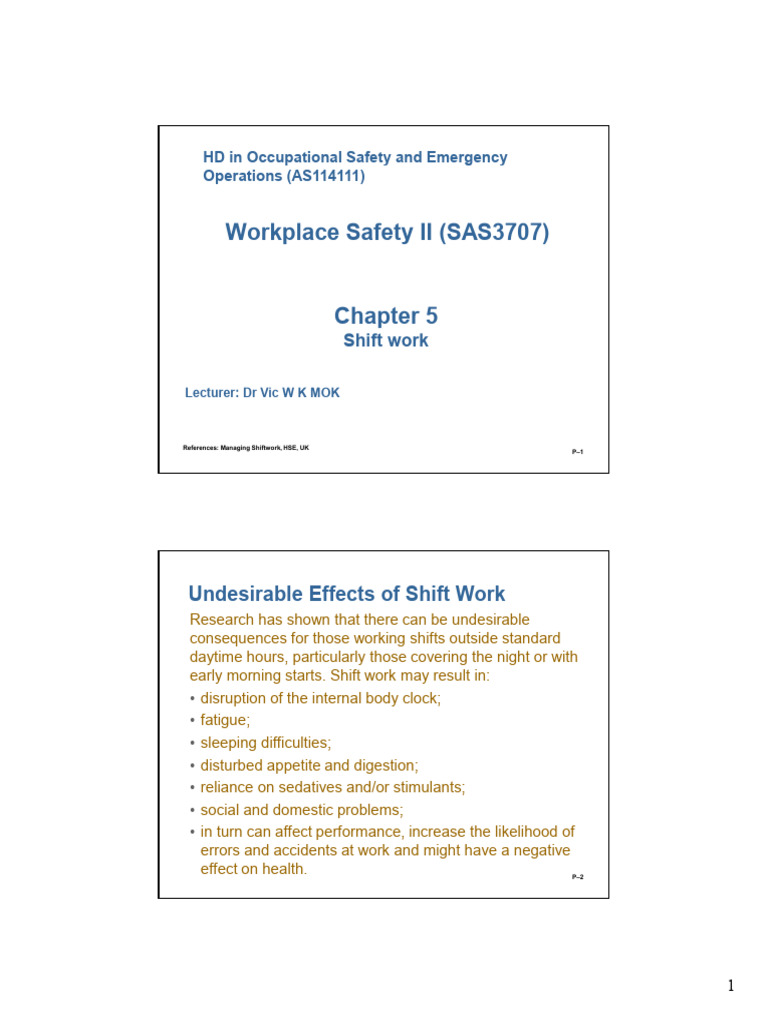 05 Shift Work | PDF | Shift Work | Circadian Rhythm