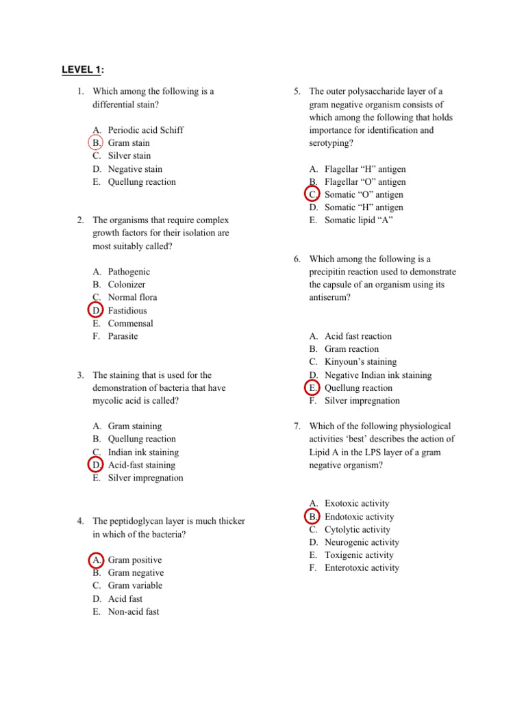 Block 1 Practice Questions With Answer Key | PDF