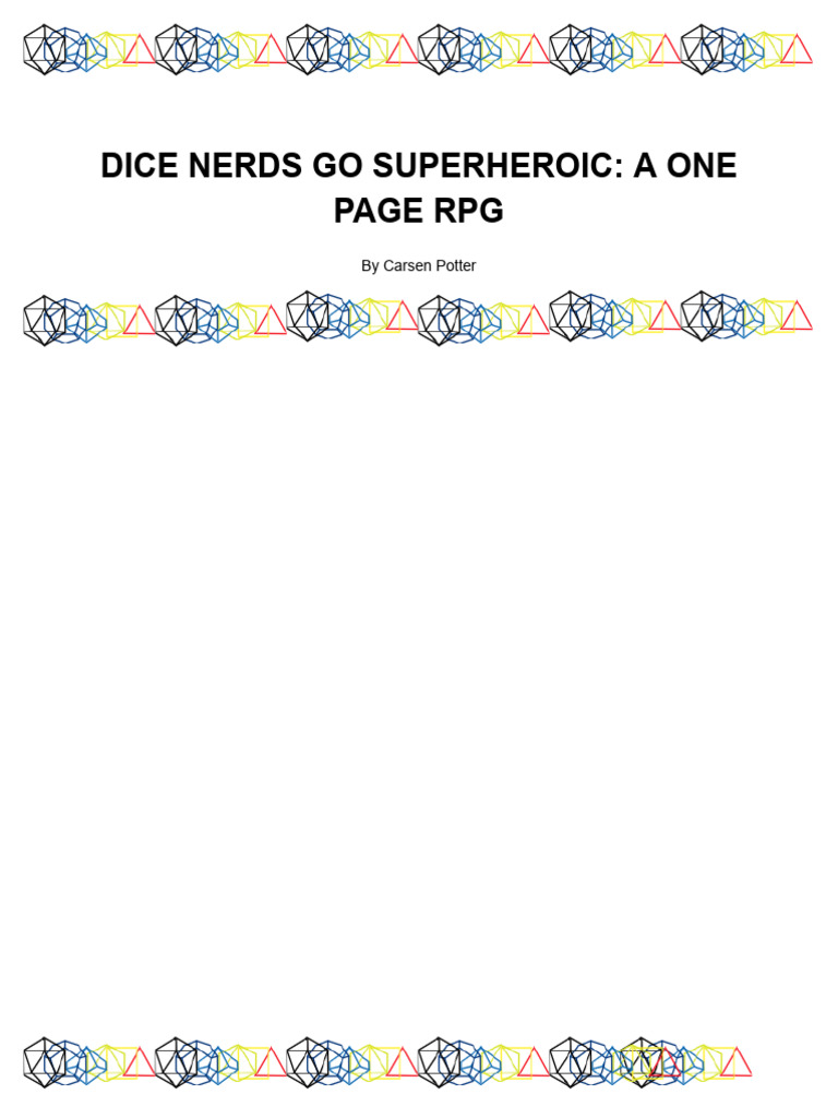 Dice Nerds Go Superheroic | PDF | Role Playing Games | Role Playing Video Games