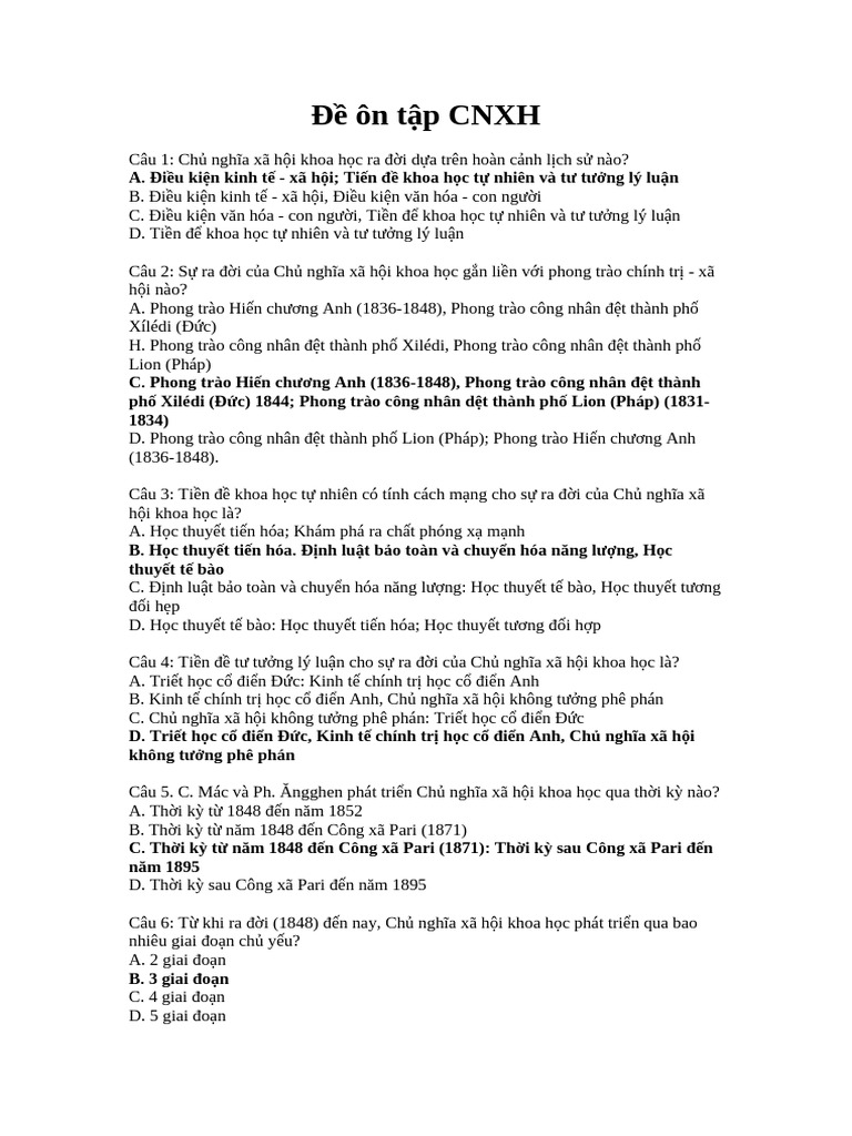 Đề-ôn-tập-CNXH | PDF
