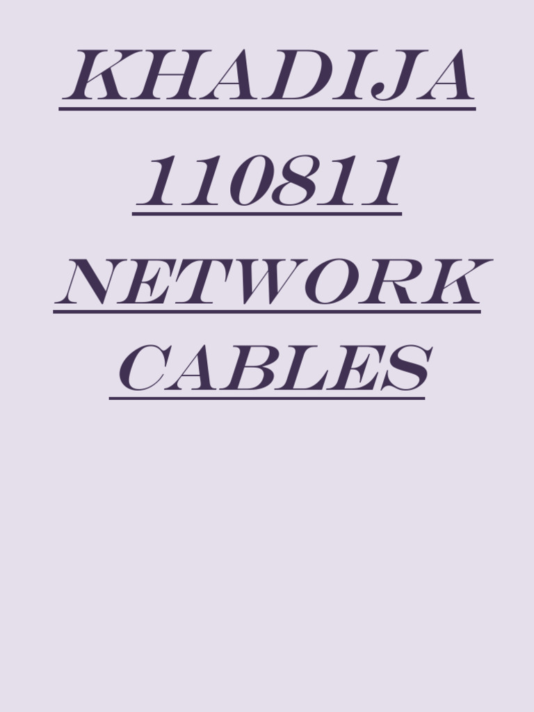 Network Cable Guide for IT Pros | PDF | Computer Network | Cable Television