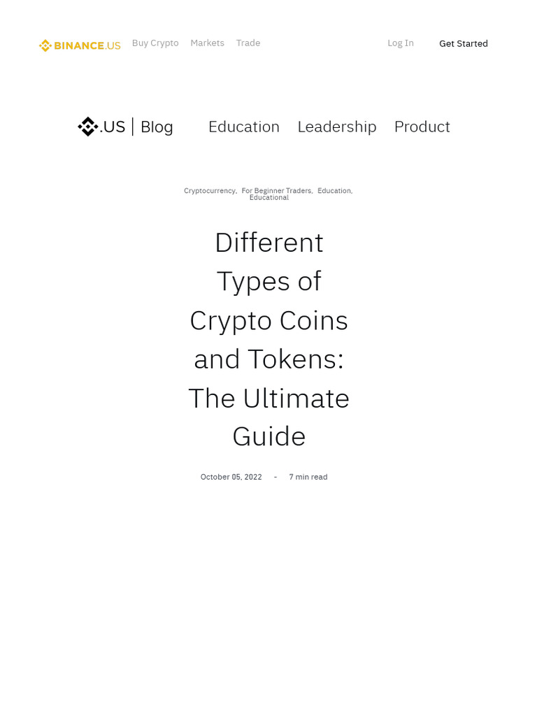 Different Types of Crypto Coins and Tokens - The Ultimate Guide | PDF ...