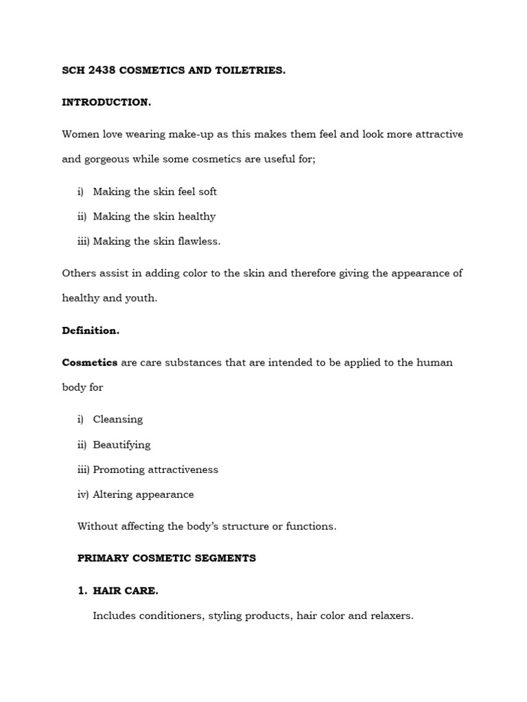 Cosmetics vs. Toiletries Explained | PDF | Chemical Bond | Properties ...