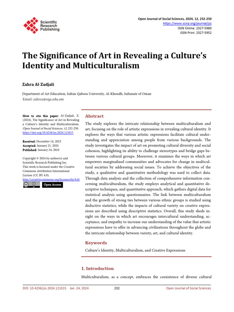 Art's Role in Cultural Identity & Diversity | PDF | Narrative ...