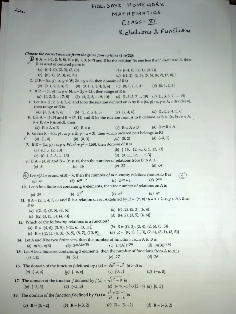 11 Relations and Functions | PDF | Function (Mathematics) | Abstract ...