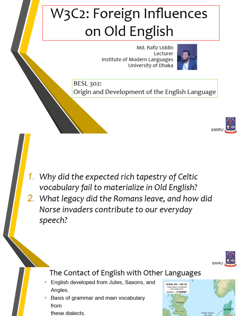 W3C2 Foreign Influences On Old English | PDF | Celts | English Language