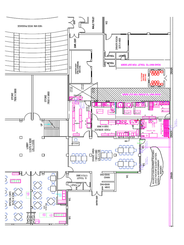 Kitchen Plan Layout Sggccri Staff Canteen Block-Model | PDF