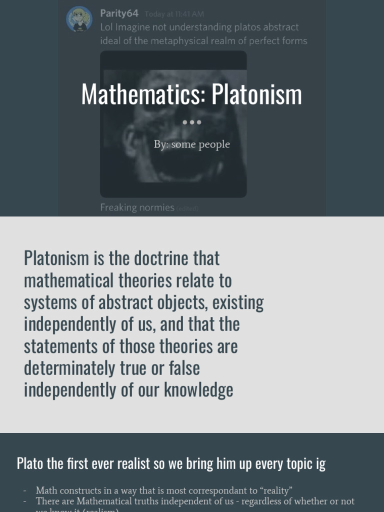 Mathematics- Platonism | PDF