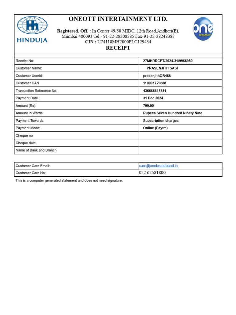 WiFi Internet Bill | PDF
