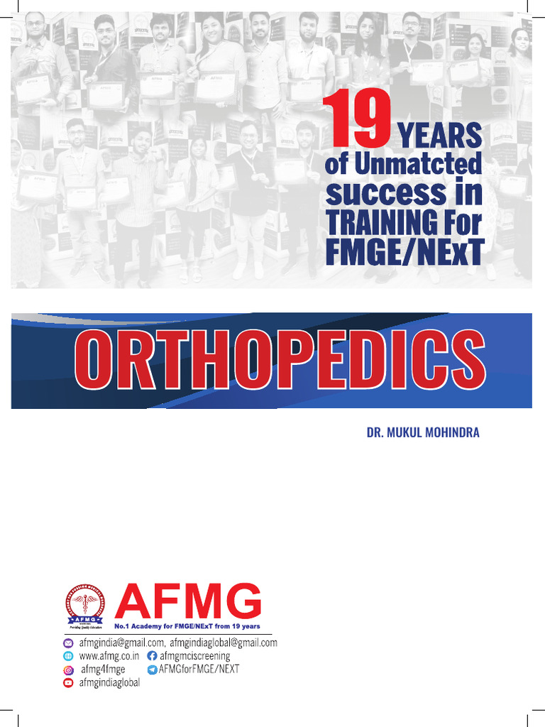 Afmg Orthopedics Work Book - De23 | PDF | Spinal Cord | Spinal Cord Injury