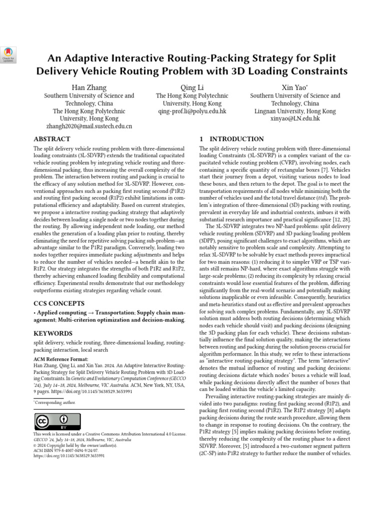 An Adaptive Interactive Routing-Packing Strategy For Split | PDF ...
