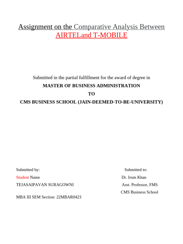 GBM Assignment 1 Title Page Format | PDF