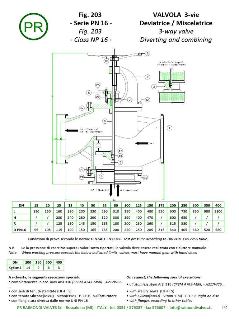 Raimondi Glove Valve 3Way | PDF | Steel | Building Engineering