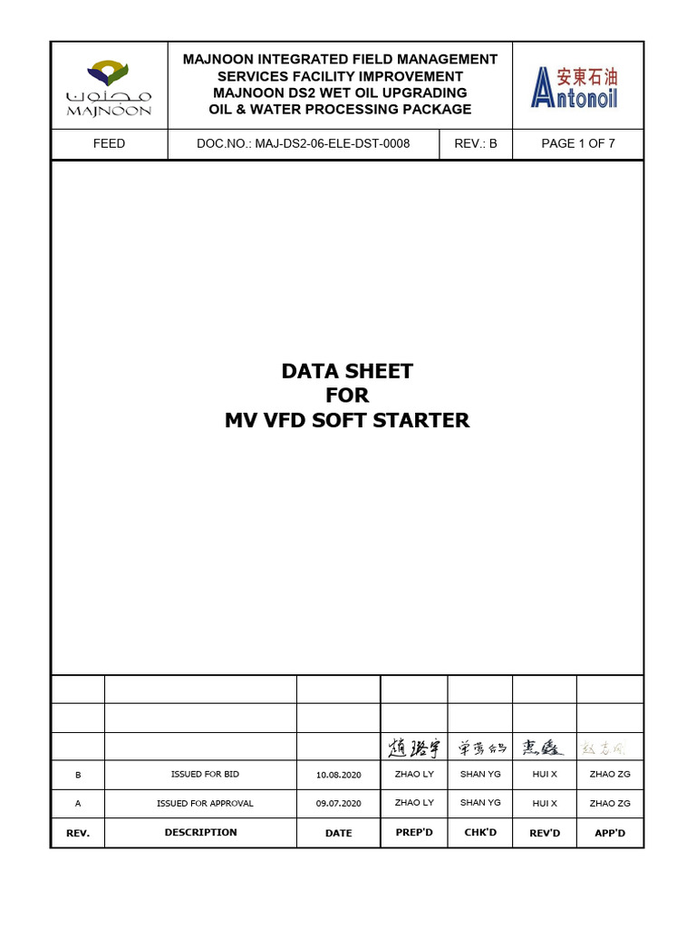 MV VFD Soft Starter Data Sheet | PDF | Power Inverter | Power Engineering