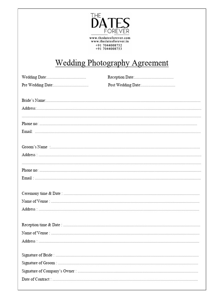 The Dates Forever agreement Paper | PDF