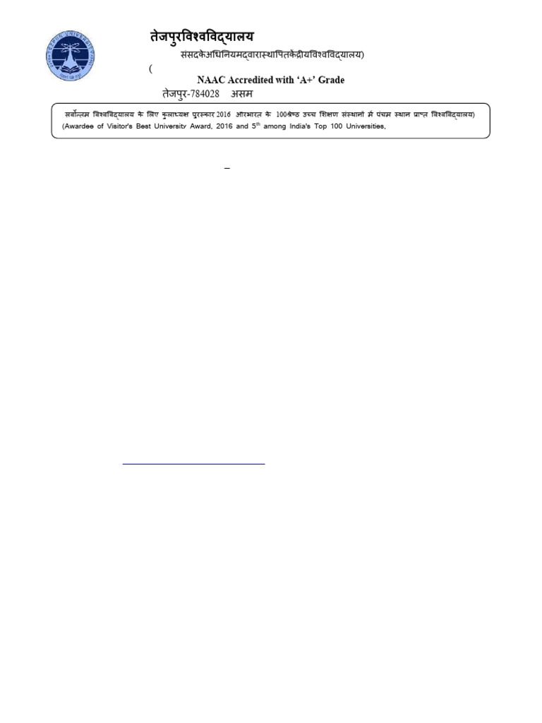 Tezpur University MBA Admission 2025-27 | PDF | Master Of Business ...