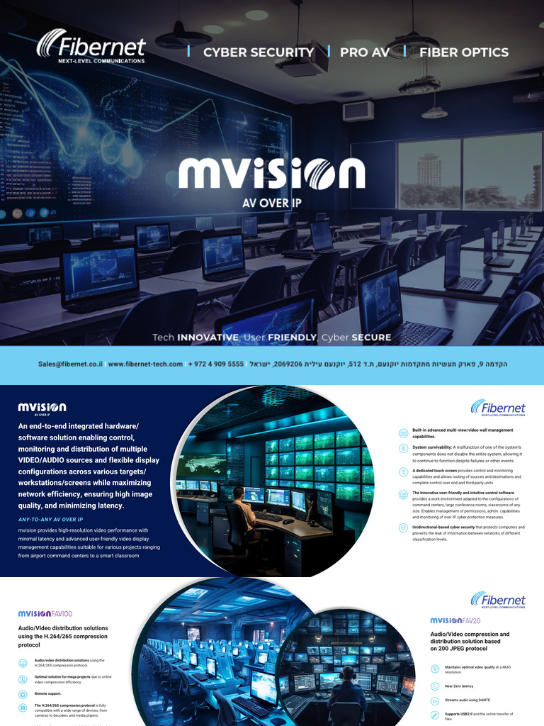 mvision-Fibernet-AV-Over-IP-solution (1) | PDF | Video | Computer Network