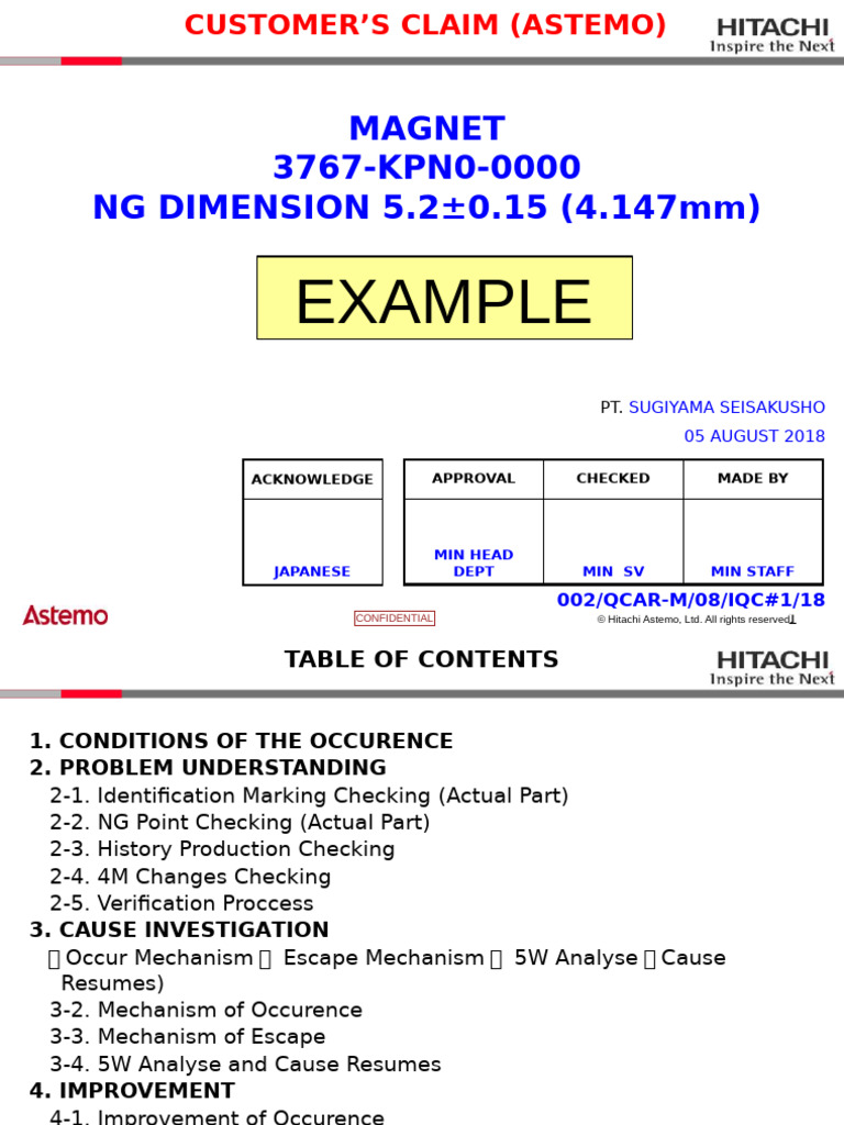Format Trouble Report Astemo | PDF | Machining | Secondary Sector Of ...