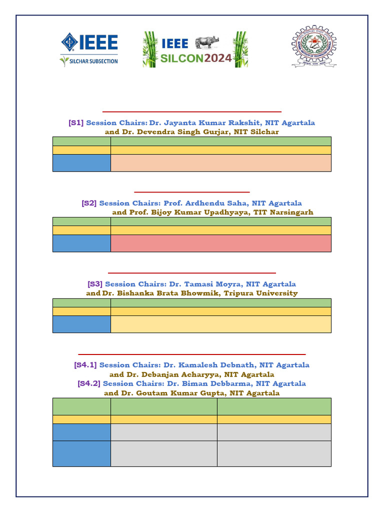 IEEE SILCON 2024 Presentation Schedule | PDF