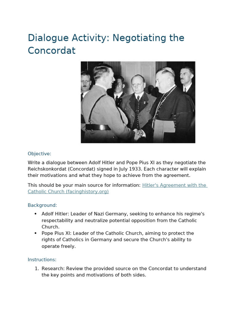 Hitler-Pope Negotiation on Concordat | PDF | Catholic Church