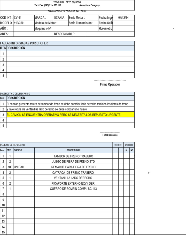 Pedido CV-01-1 | PDF