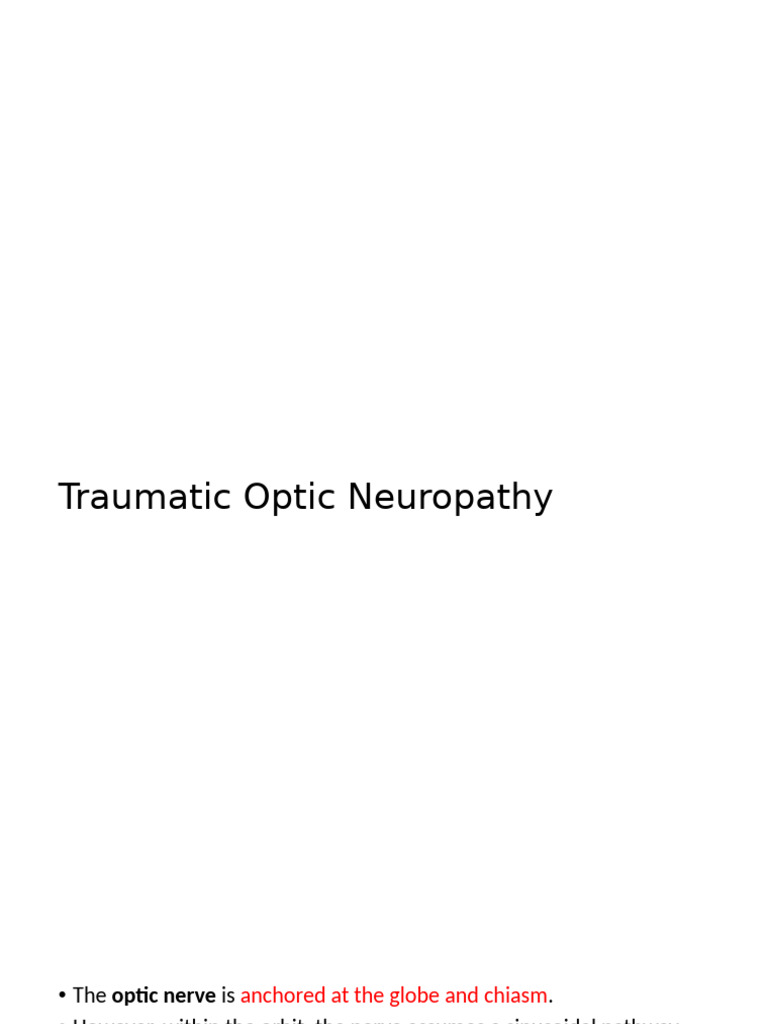 Understanding Traumatic Optic Neuropathy | PDF | Traumatic Brain Injury ...