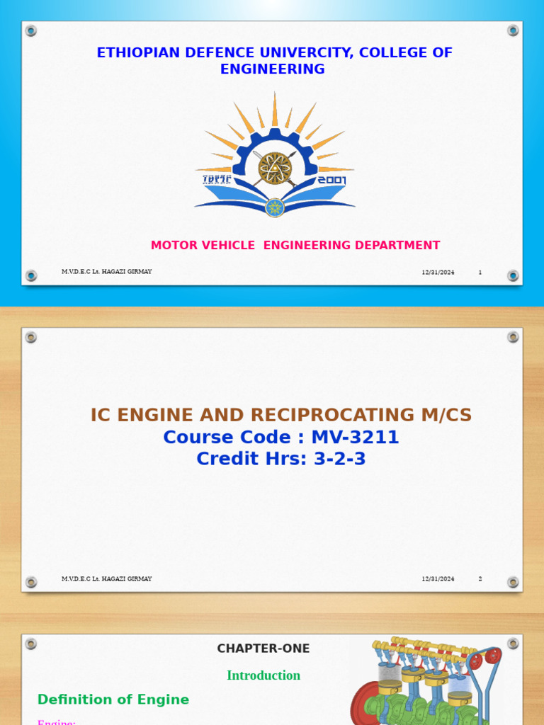 IC ENGINE PPT | PDF | Internal Combustion Engine | Diesel Engine