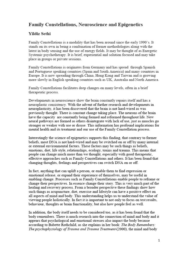 Family Constellations Epigenetics and Neuroscience | PDF | Mind ...