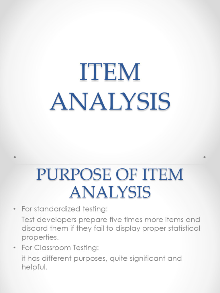 Item Analysis | PDF | Standardized Tests