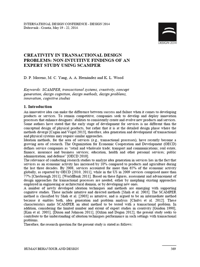 SCAMPER Method in Transactional Design | PDF | Creativity | Analysis Of ...